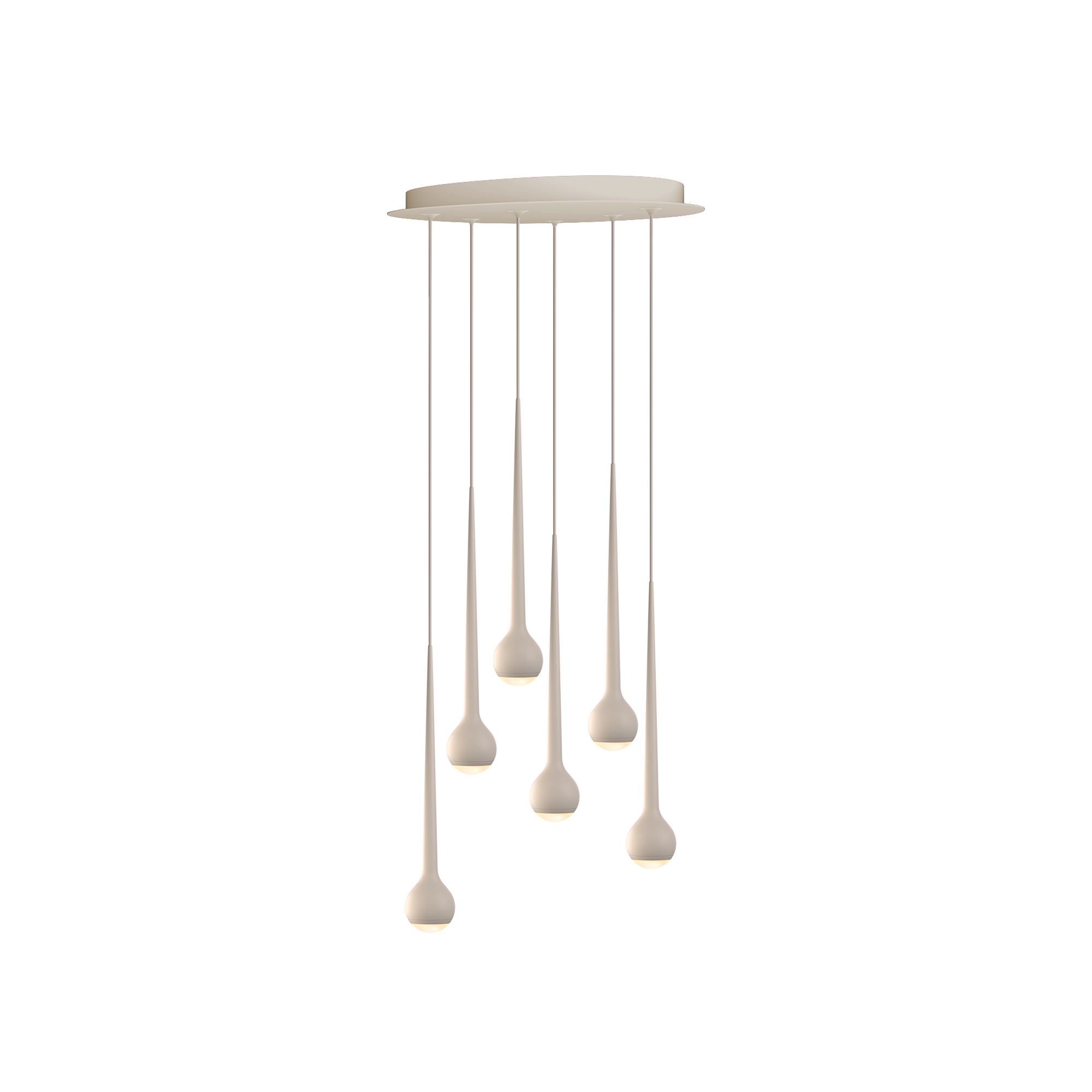 Falling Sun Chandelier Six | Lüster mit 6 Pendeln kaufen | GRAU